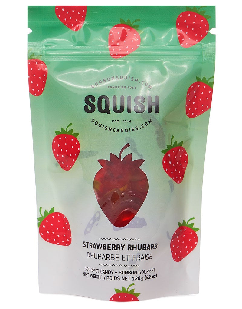 Strawberry Rhubarb Gummies | SQUISH Candies